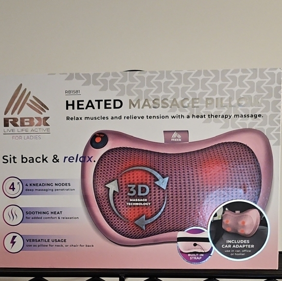 RBX | Other | Rbx Heated Massage Pillow In Pink And Black | Poshmark